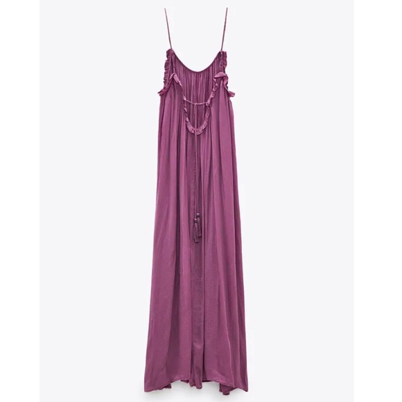 Zara | Dresses | Nwt Zara Voluminous Flowy Purple Long Dress | Poshmark